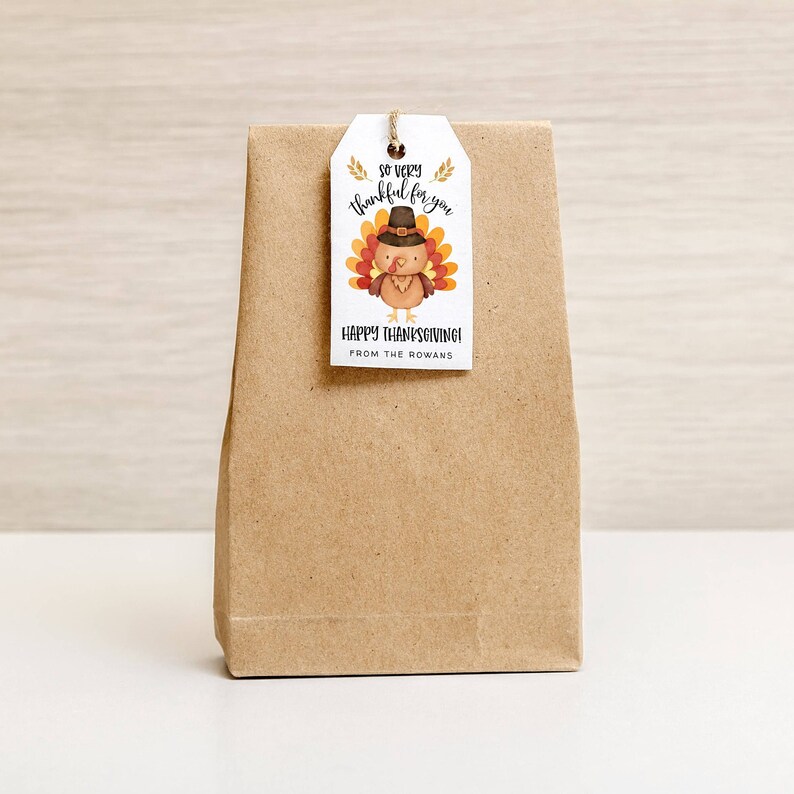 Printable Thanksgiving Gift Tag Template, Cute Turkey Favor Tags ...