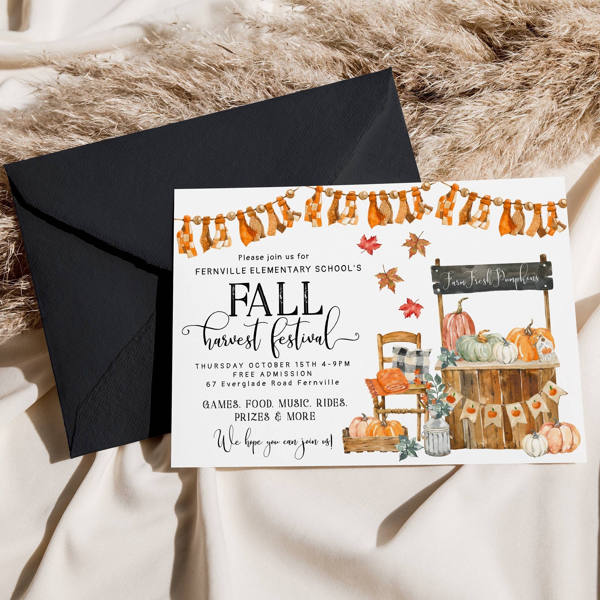Fall Harvest Festival Invitation Template Printable Fall - Etsy