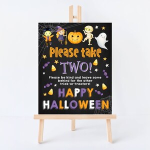 Halloween Door Sign Template, Printable Please Take Two Poster ...