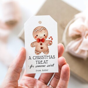Gingerbread Man Christmas Gift Tag Template, Printable Cute Holiday ...