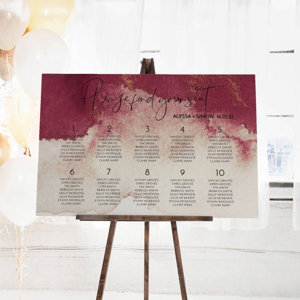 Champagne Wall Seating Chart - Etsy