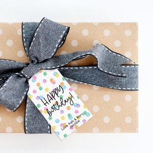 Printable Happy Birthday Gift Tag Template, Pastel Watercolor Confetti ...