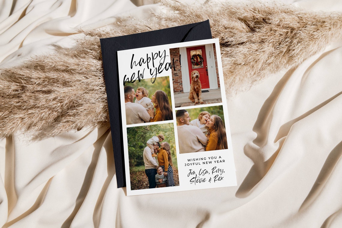 Editable New Year Photo Card Template Printable Holiday | Etsy