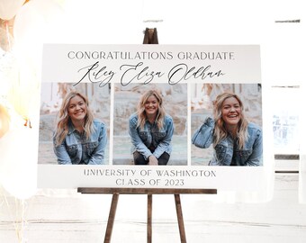 Graduation Party Welcome Sign With Picture, Graduation Photo Collage ...