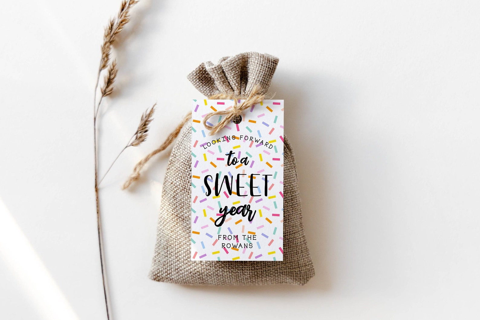 Sweet Year Gift Tag Template Printable Rainbow Sprinkles Back | Etsy