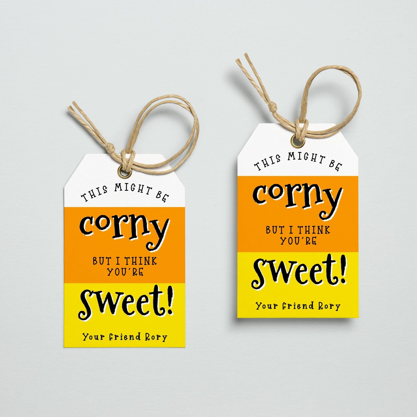Halloween Candy Corn Gift Tag Template Printable Halloween - Etsy