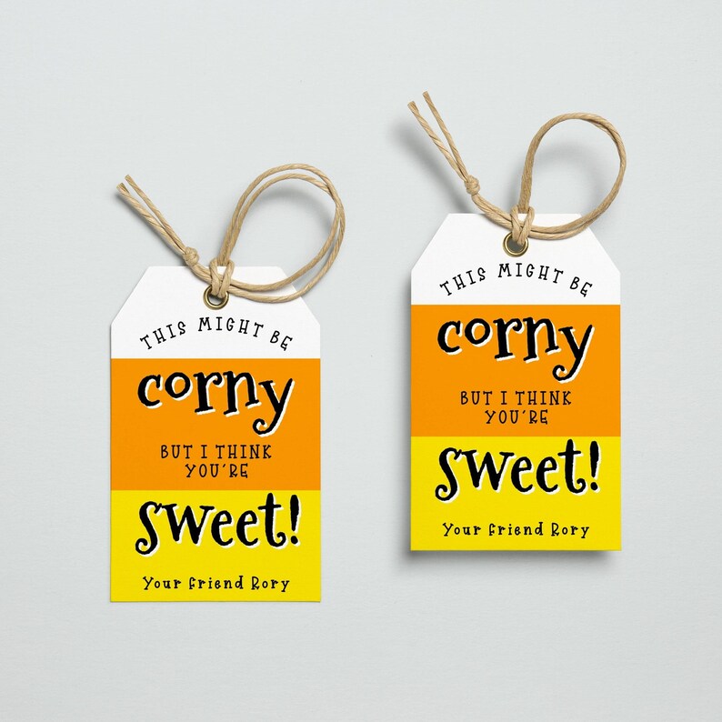 Halloween Candy Corn Gift Tag Template Printable Halloween - Etsy