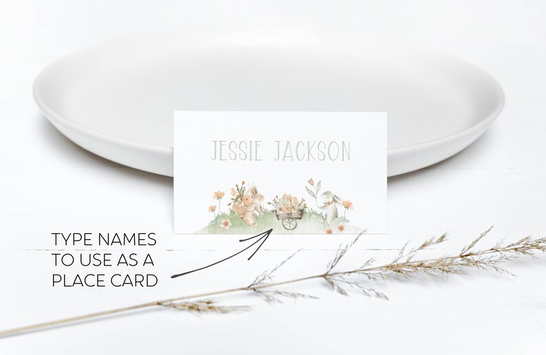 Easter Bunnies Food Label Template Printable Buffet Tent - Etsy