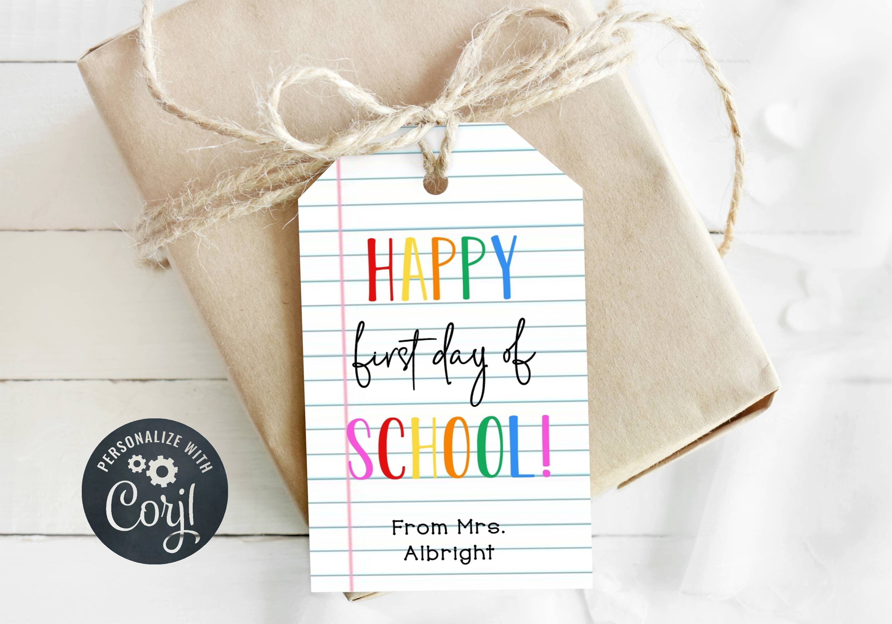 Back to School Gift Tag Template Printable Rainbow First Day - Etsy Canada