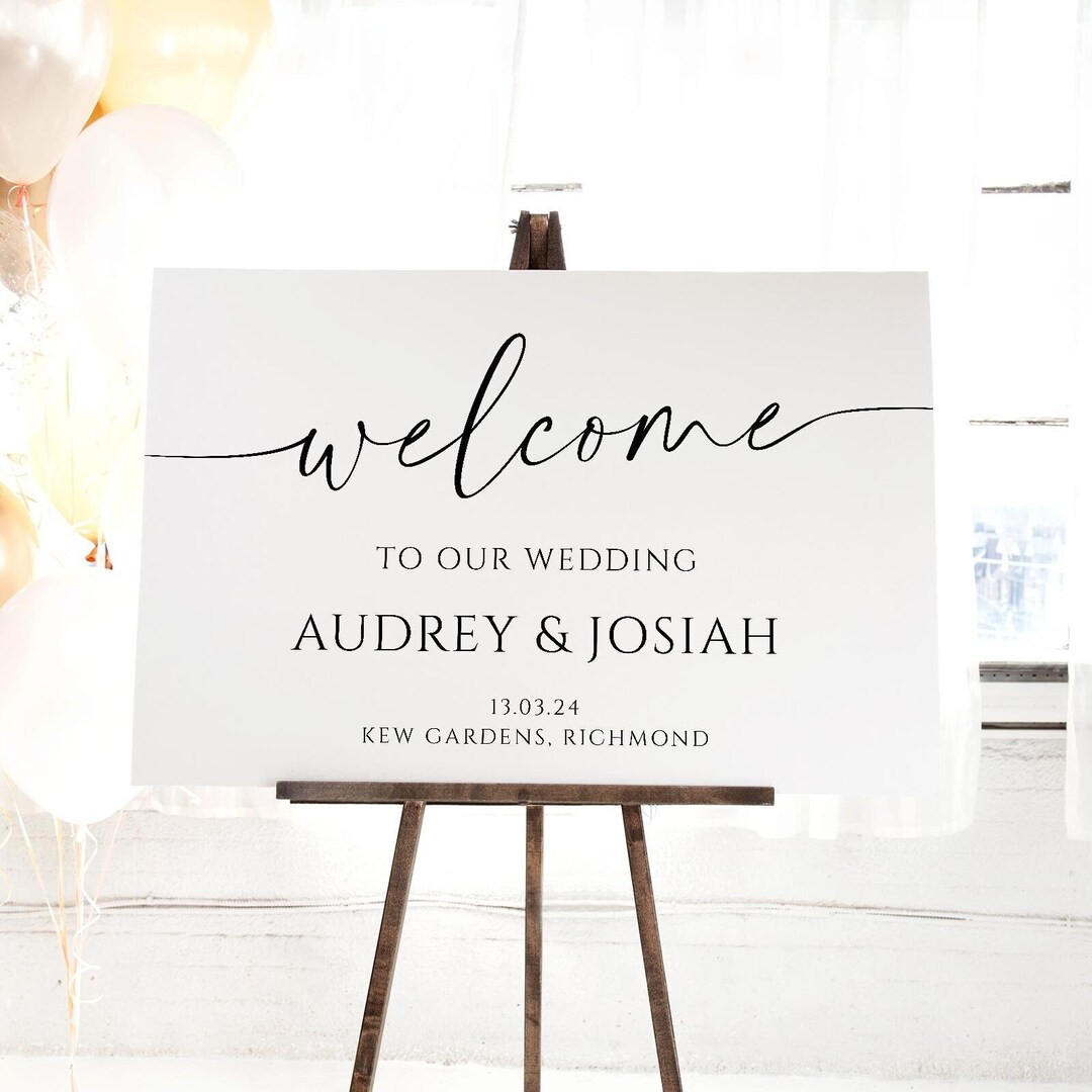Minimalist Script Horizontal Welcome Sign Template, Printable Modern ...
