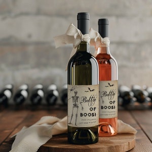 Halloween Bottle of Boos Wine Bottle Label Template, Printable ...
