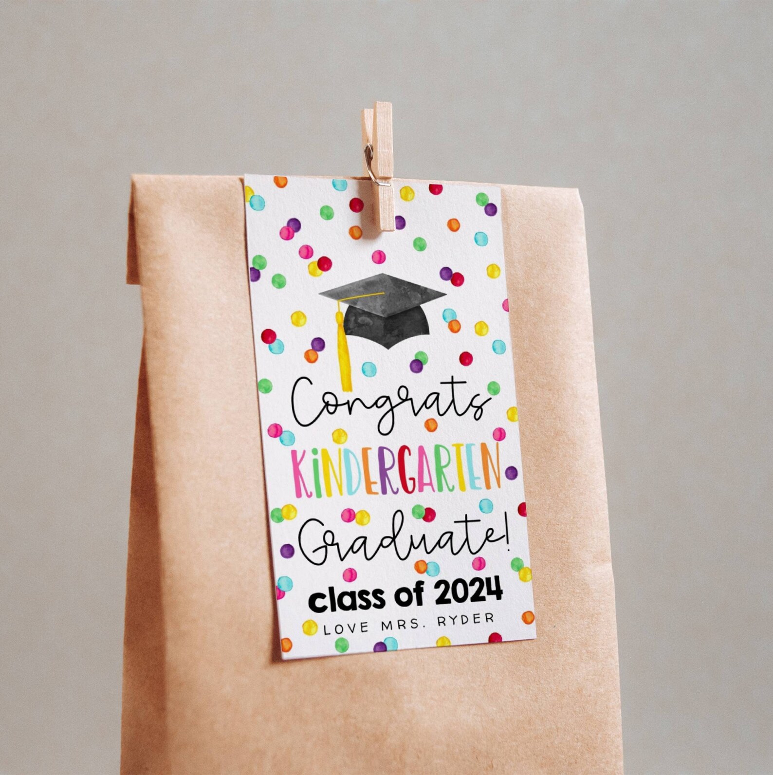 Kindergarten Graduation Gift Tag Template, Printable Congratulations ...