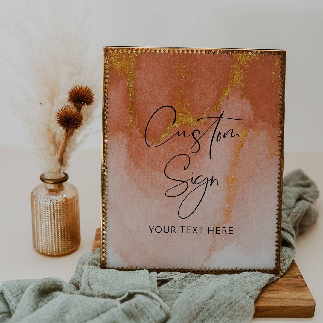 Rust & Gold Wedding Custom Sign Template, Printable Unlimited Editable ...