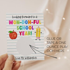 Back to School Play Dough Card Template, Printable Won-doh-ful School ...