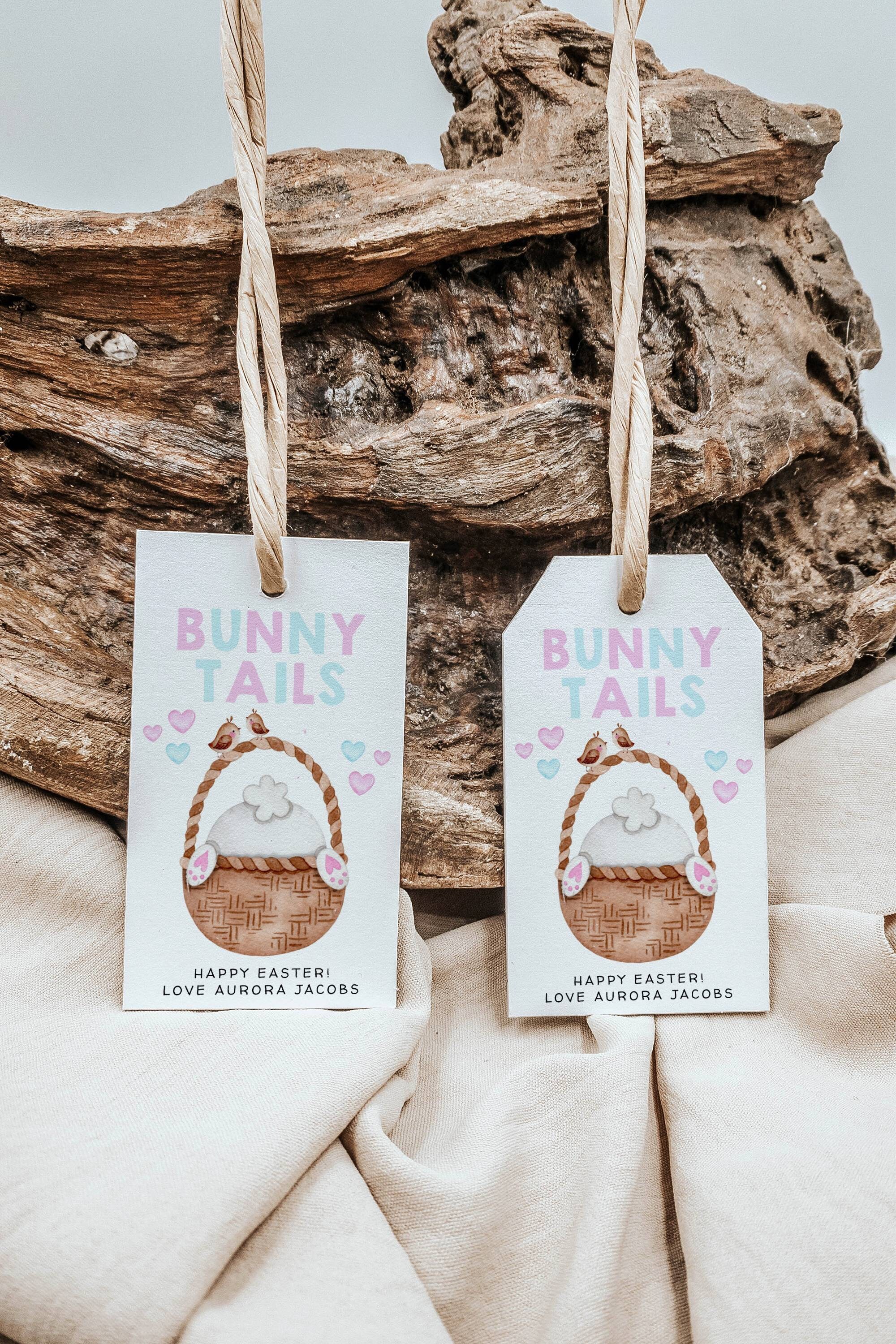 Easter Bunny Tails Gift Tag Template, Printable Easter Basket Favor ...