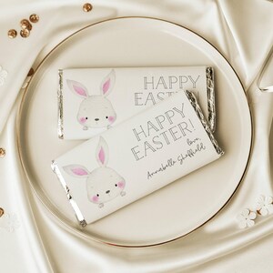 Easter Bunny Chocolate Bar Wrapper Template, Printable Cute Rabbit ...