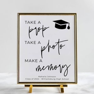 Graduation Photo Booth Sign Template, Printable Photo Prop Memory Sign ...