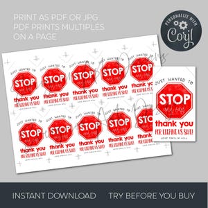 School Crossing Guard Appreciation Gift Tag Template, Printable Stop ...