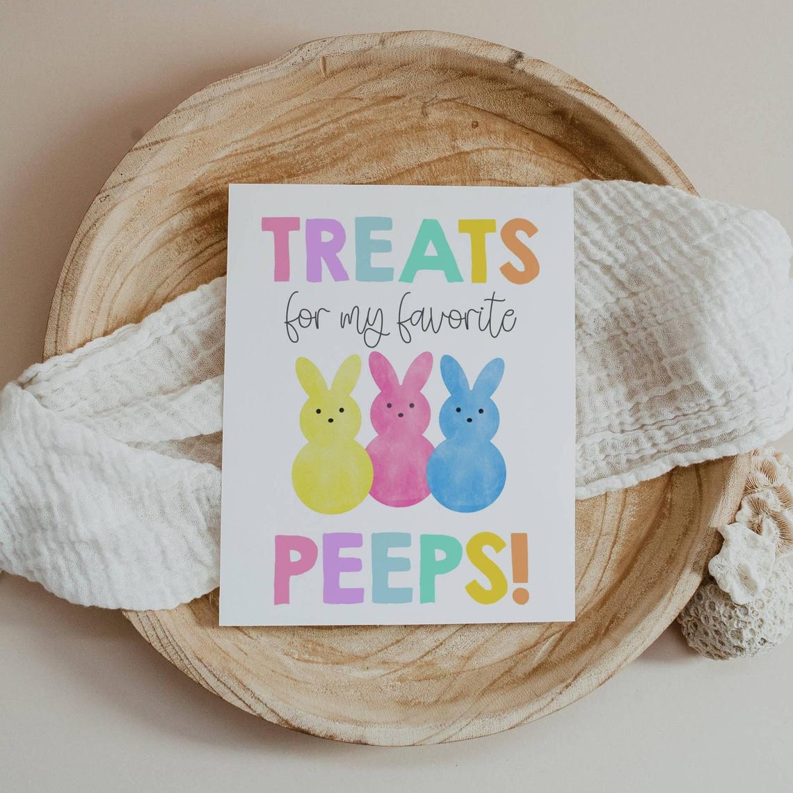 Treats for My Favorite Peeps Sign Template, Printable Easter Candy ...