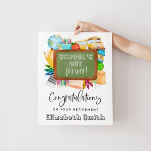 Teacher Retirement Party Welcome Sign Template, Printable School's Out ...