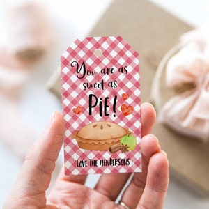 Printable Pie Gift Tag Template, Editable You Are as Sweet as Pie Favor ...