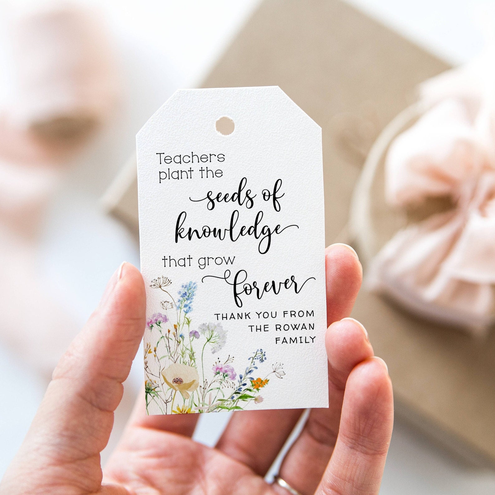 Seeds of Knowledge Teacher Appreciation Tag Template, Printable ...