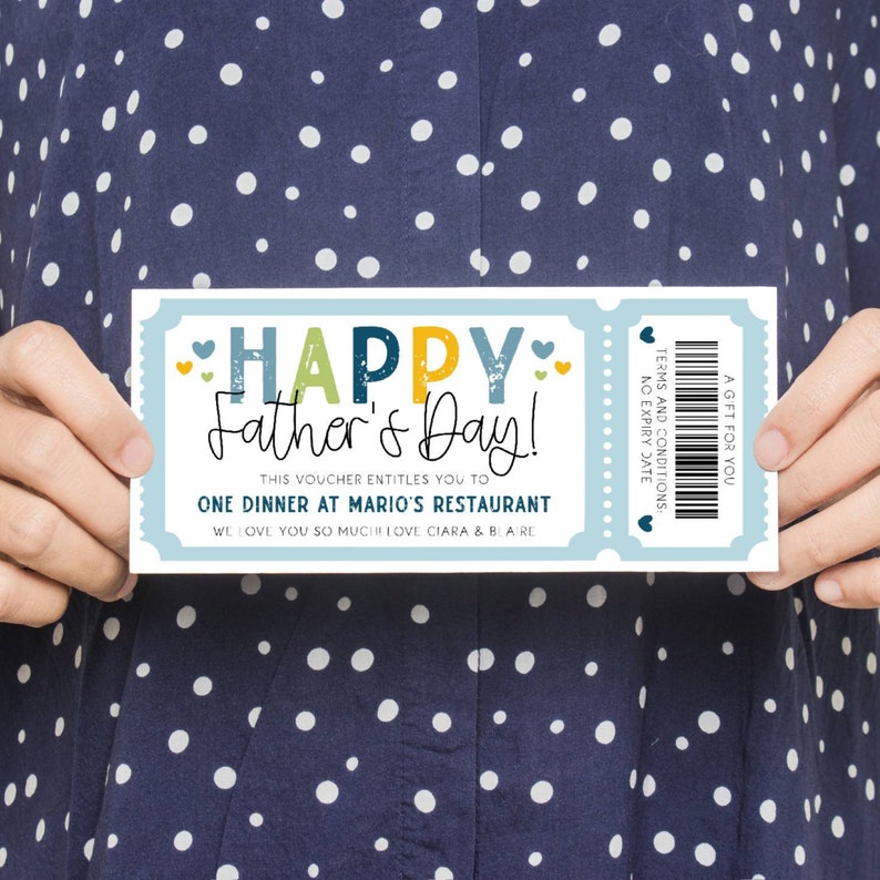 Editable Happy Father's Day Gift Certificate Template, Printable ...