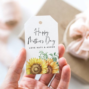 Sunflowers Mother's Day Gift Tag Template Printable - Etsy