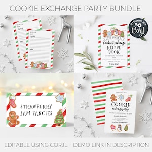 Holiday Cookie Exchange Template Party Pack, Printable Christmas Cookie ...