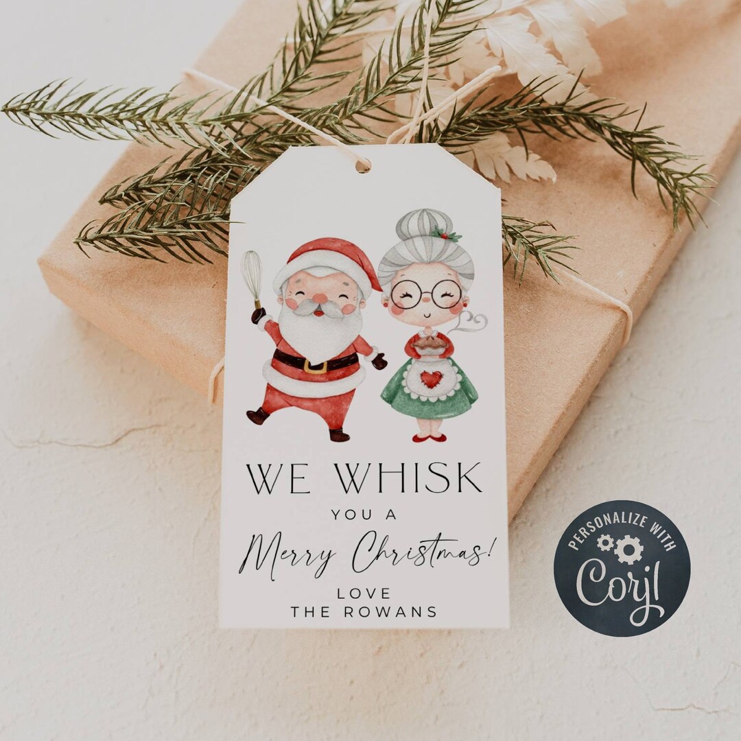 We Whisk You A Merry Christmas Tag, Christmas Gift Tag Template ...