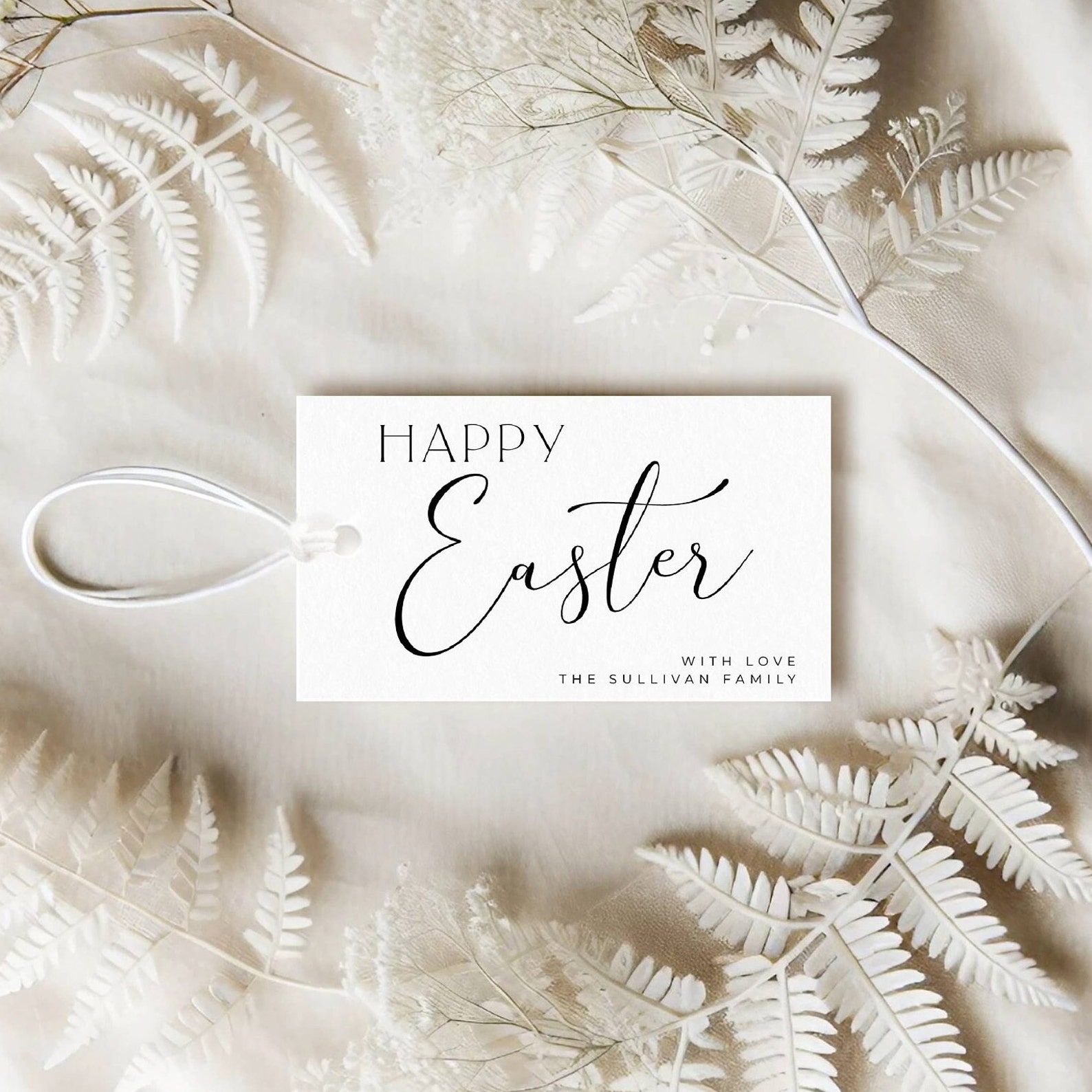 Minimalist Happy Easter Gift Tag Template, Printable Modern Easter ...