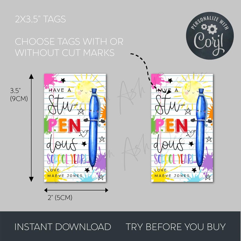 Have A Stupendous School Year Gift Tag Template, Printable Back to ...