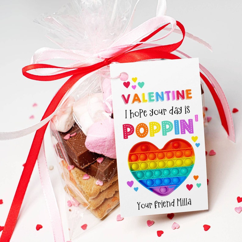 Valentine Pop It Gift Tag Template Printable Poppin - Etsy