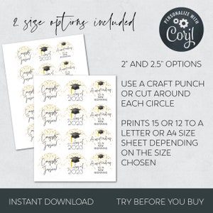 Graduation Class of 2026 Cupcake Topper Template, Printable Grad Party ...