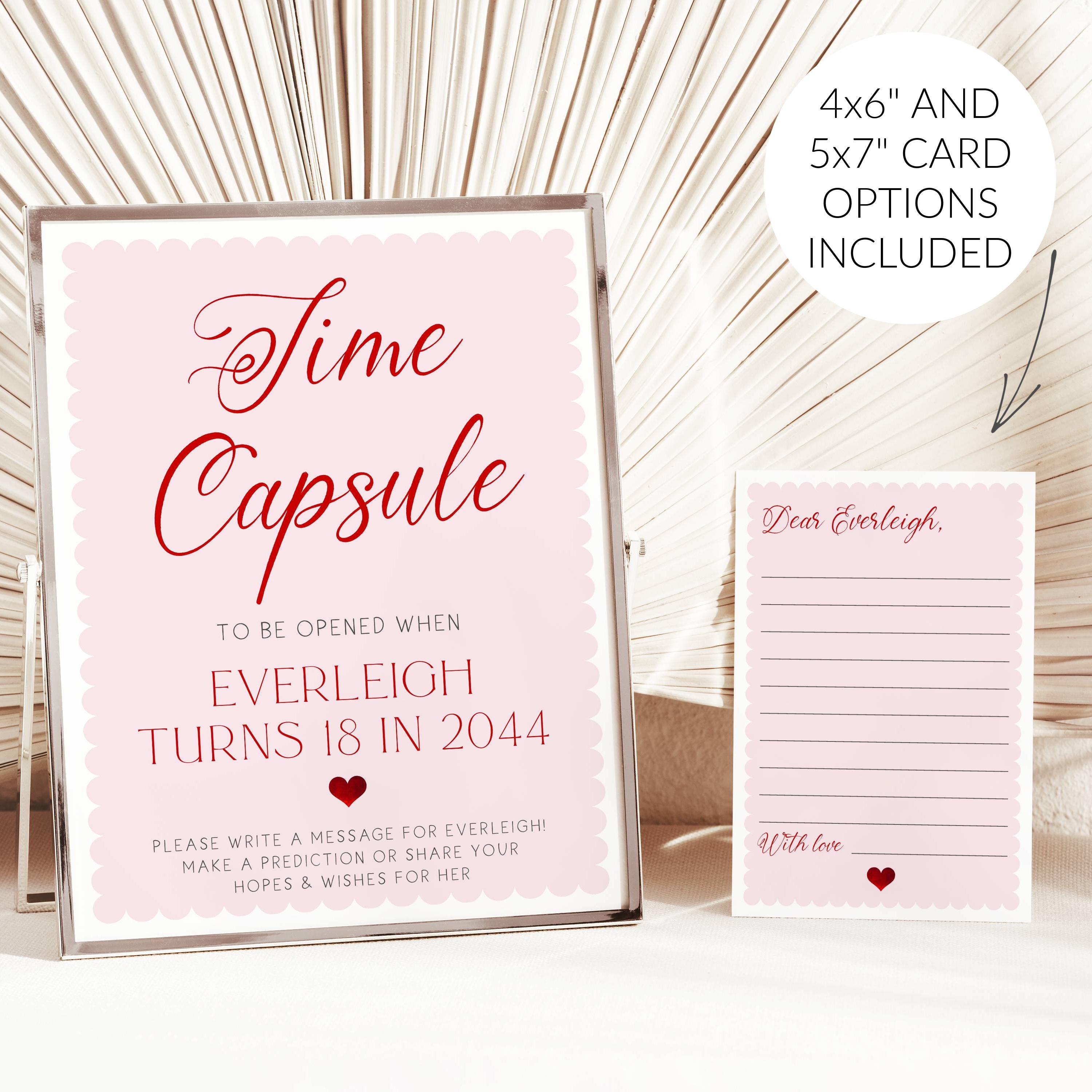 Valentine First Birthday Time Capsule Template, Printable Sweetheart ...