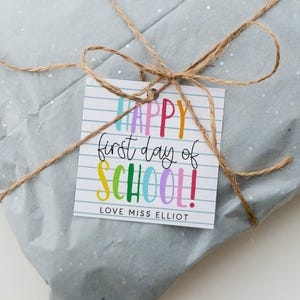 Happy First Day of School Gift Tag Template, Printable Back to School ...