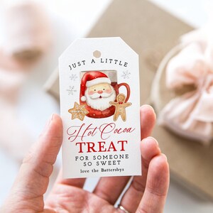 Hot Cocoa Treat Christmas Gift Tag Template, Printable Hot Chocolate ...