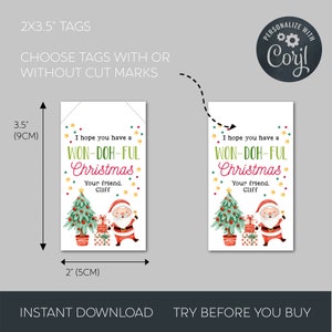 Won-doh-ful Christmas Gift Tag Template, Printable Classroom Stocking ...