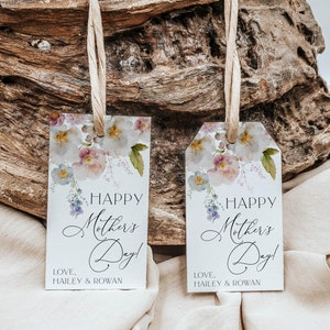 Floral Happy Mother's Day Gift Tag Template, Printable Watercolor ...