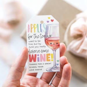 End of Year Teacher Appreciation Wine Gift Tag Template, Printable ...