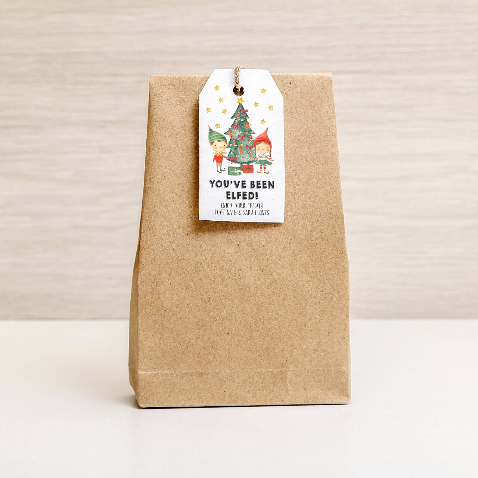 Editable You've Been Elfed Christmas Gift Tag Template, Printable ...