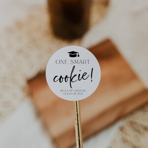 Printable Graduation One Smart Cookie Sticker Template - Etsy