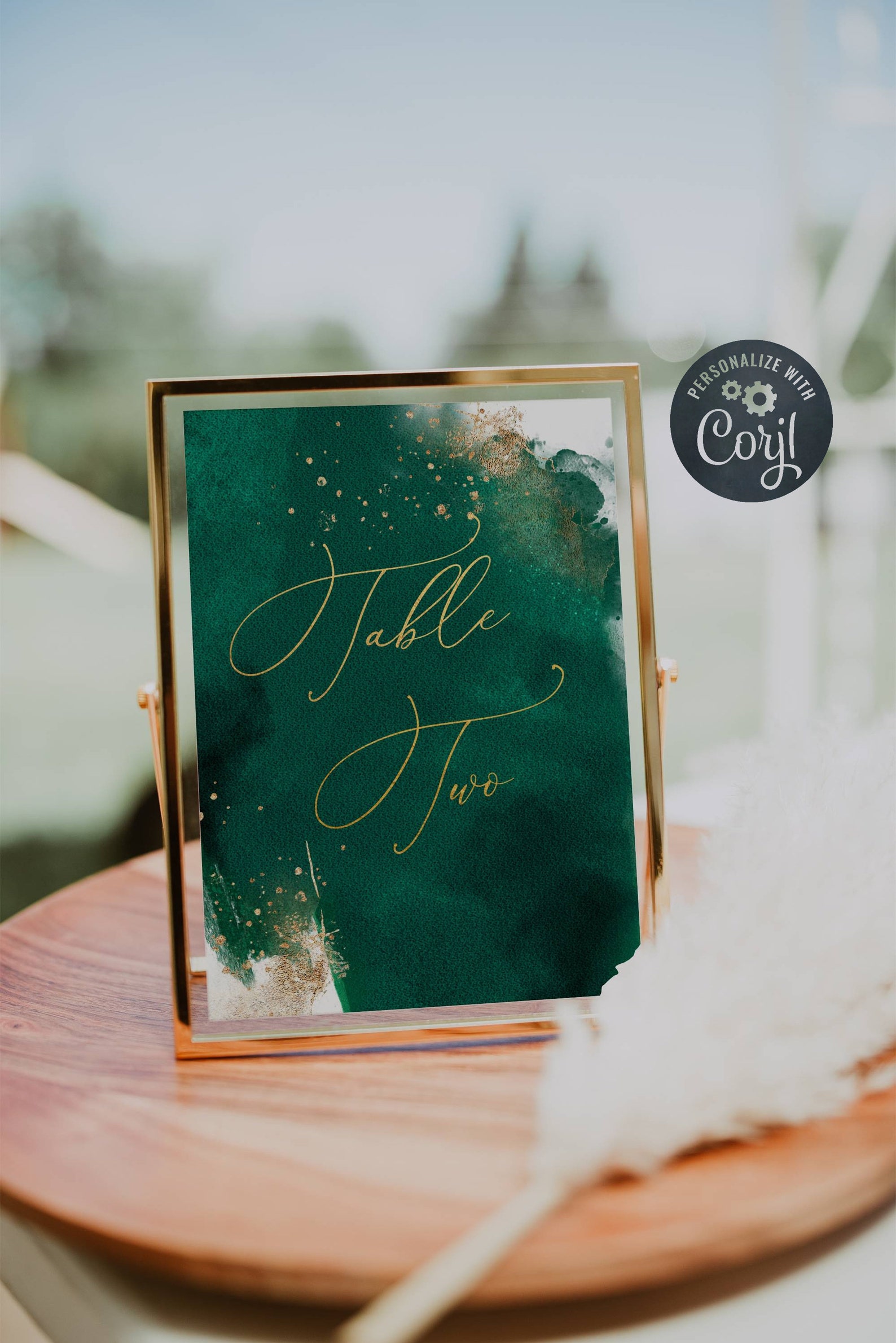 Emerald Watercolor Table Number Template Printable Hunter - Etsy