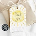Editable Sun Birthday Favor Tag Template, Printable Little Sunshine ...