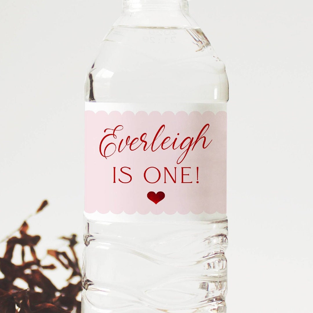 Valentine Birthday Water Bottle Label Template, Printable Our Little ...