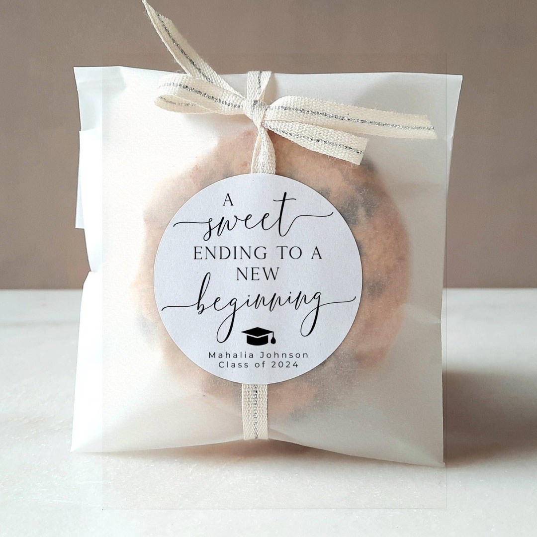 Printable Graduation Favor Sticker Template, Editable Sweet Ending to A ...