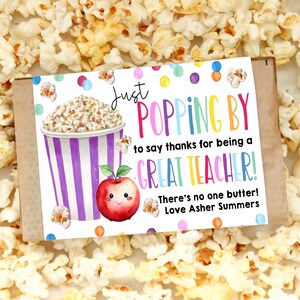 Teacher Appreciation Popcorn Wrapper Template, Printable Just Popping ...