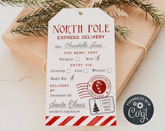 Vintage Special Delivery From Santa Clause Personalized Gift Tag ...