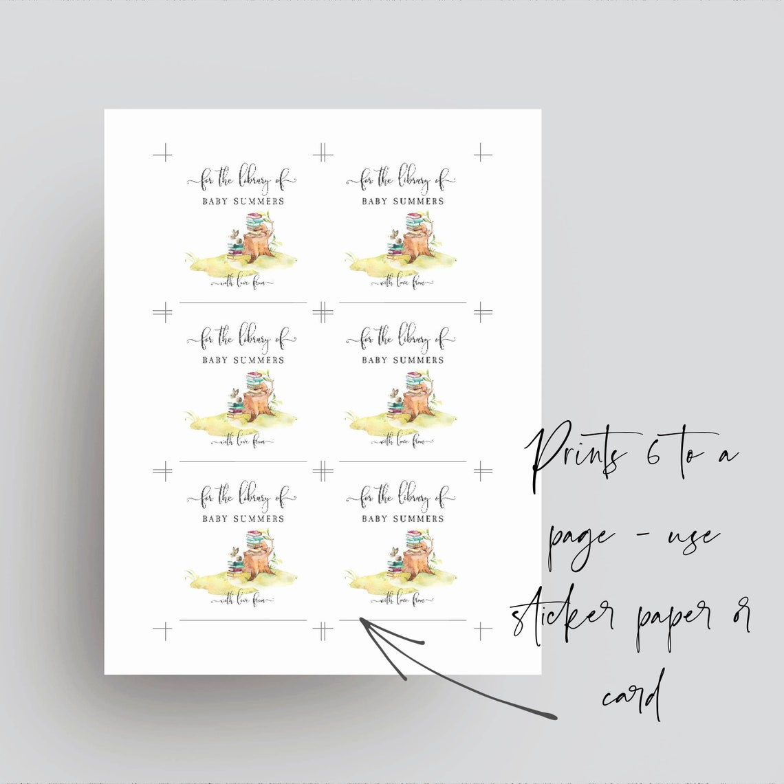 Storybook Book Plate Sticker Template Book Themed Baby - Etsy