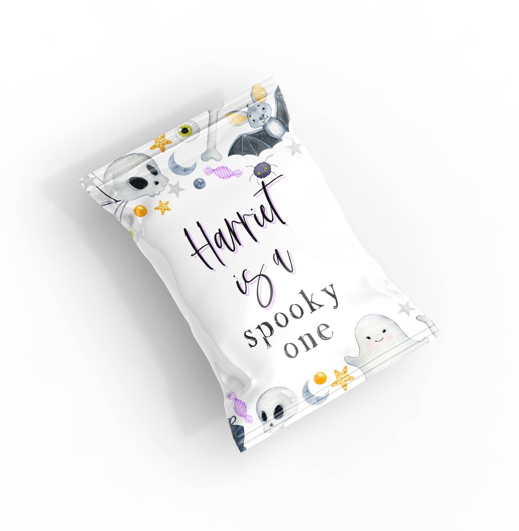 Spooky One Birthday Chip Bag Template, Printable Halloween 1st Birthday ...